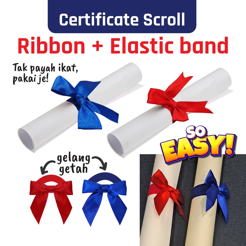 Gelang Reben Skrol Sijil | Certificate Scroll Ribbon Band | Graduation ...