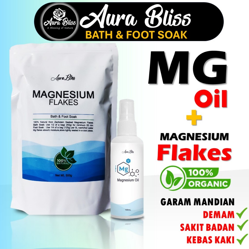 Magnesium Flakes Aura Bliss MG Flake Big Pack Foot Bath Rendaman kaki ...