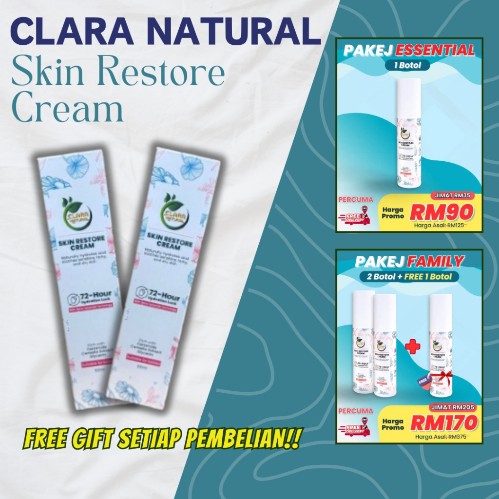 [DIRECT HQ] CLARA NATURAL SKIN RESTORE MASALAH KULIT KEGATALAN ECZEMA ORIGINAL HQ | Shopee Malaysia