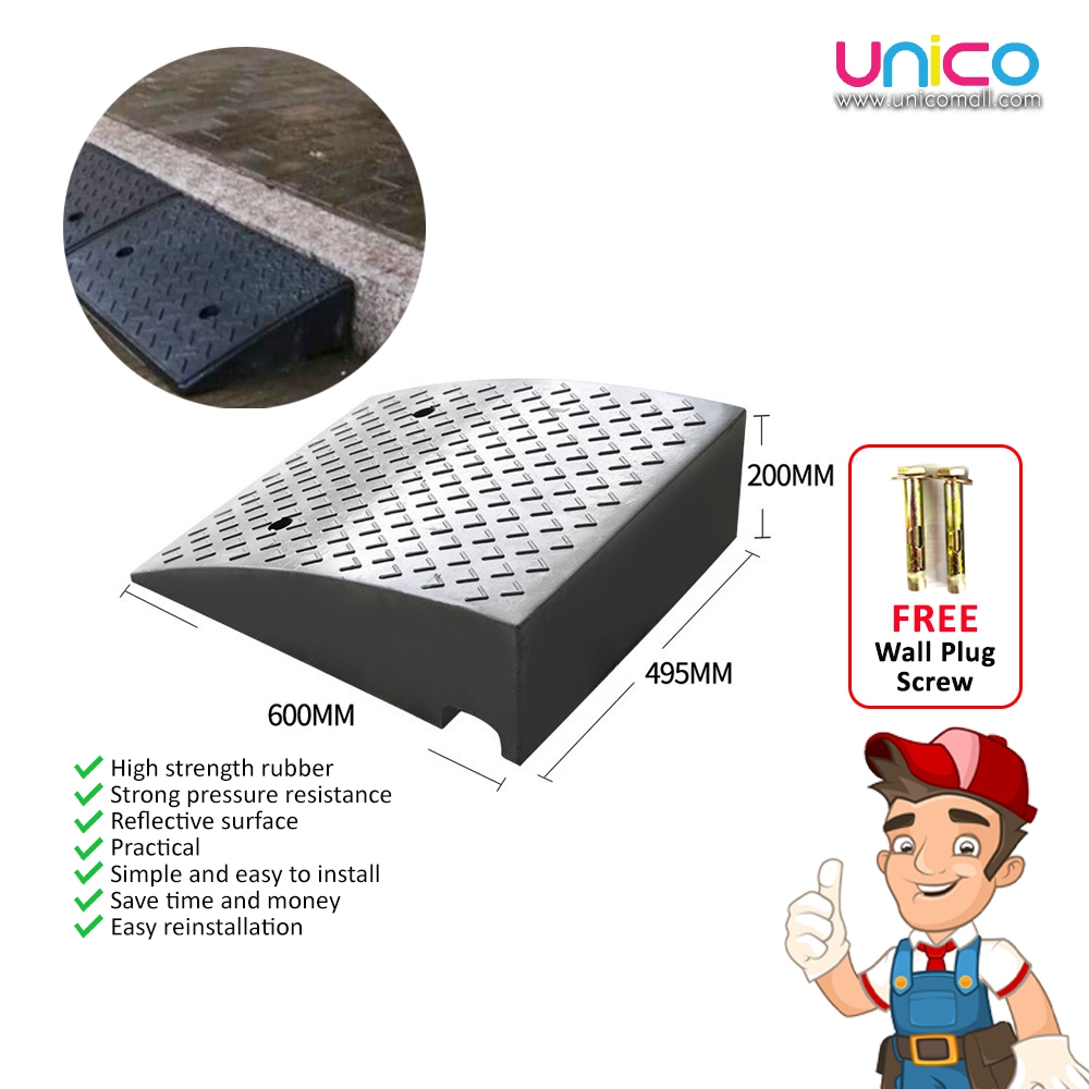 Heavy Duty Rubber Road Curb Ramp, Height 200MM | Shopee Malaysia