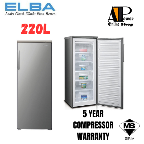 ELBA (NEW MODEL) UPRIGHT FREEZER GROSS 220L EUF-J2217(SV) - ELBA ...