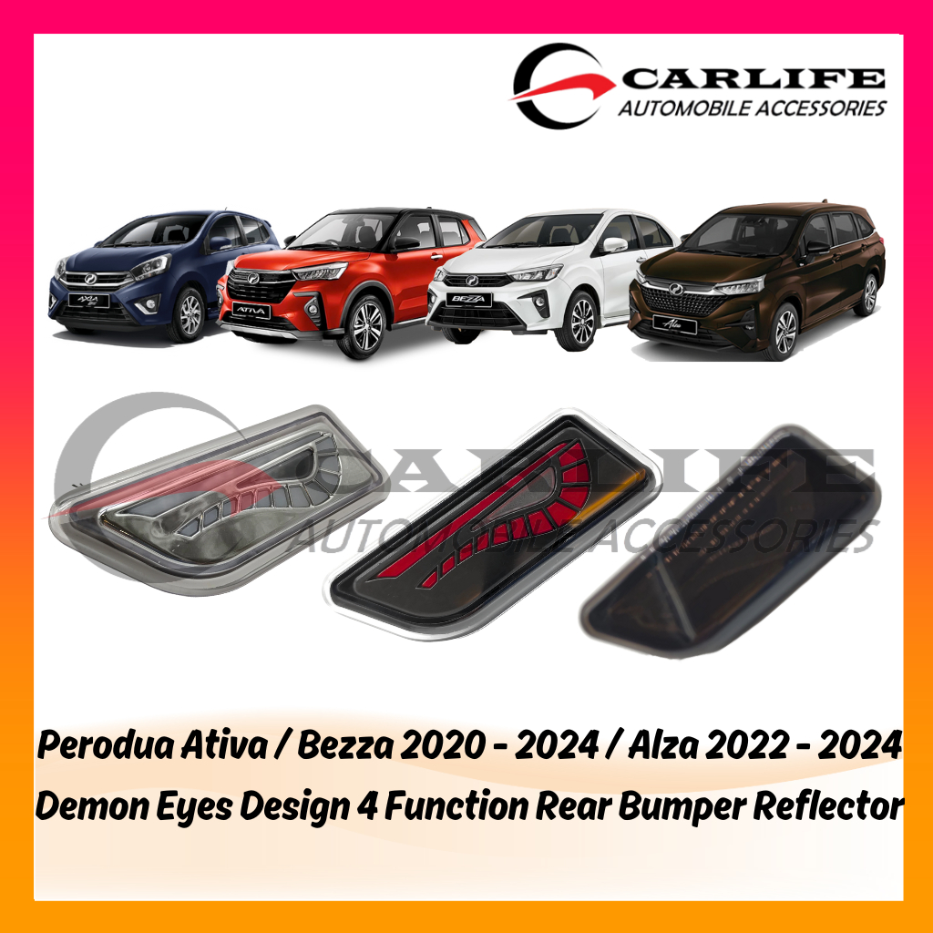 Perodua Ativa / Bezza 2020 - 2024 / Alza 2022 - 2024 Demon Eyes Design 4 Function Rear Bumper ...