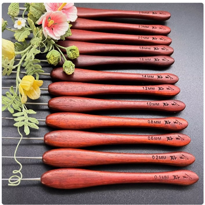 沪牌金岚钩针血檀木柄 Shanghai Jin Lan Crochet Hook Jin Lan Blood Rosewood Handle ...