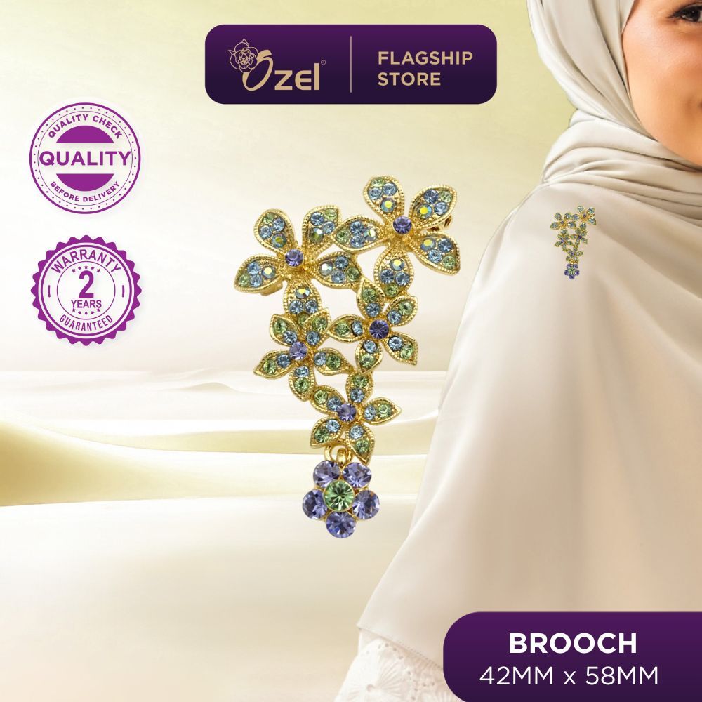 Ozel Bunga Serangkai B184 | Kerongsang & Pin Tudung, Hijab, Baju Kurung ...