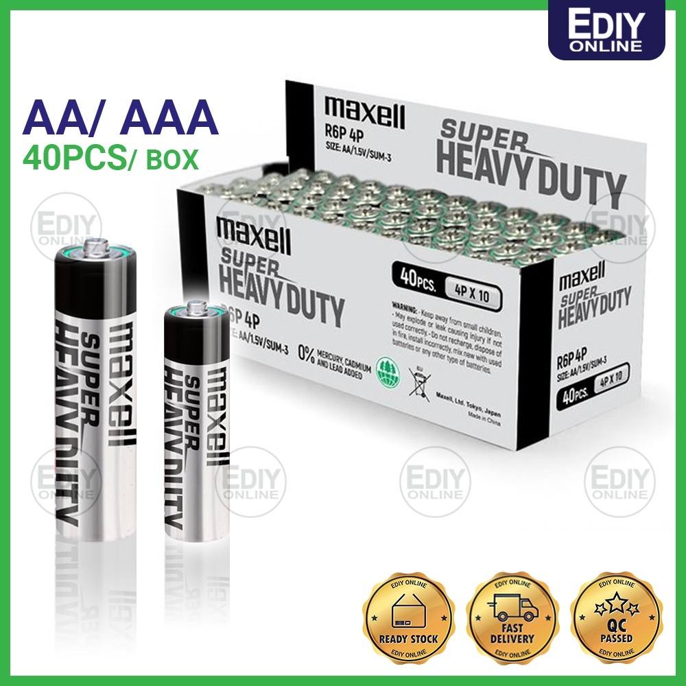 100% (ORIGINAL) MAXELL R6P AA & R03 AAA Battery (40 Pcs) JAPAN SUPER ...