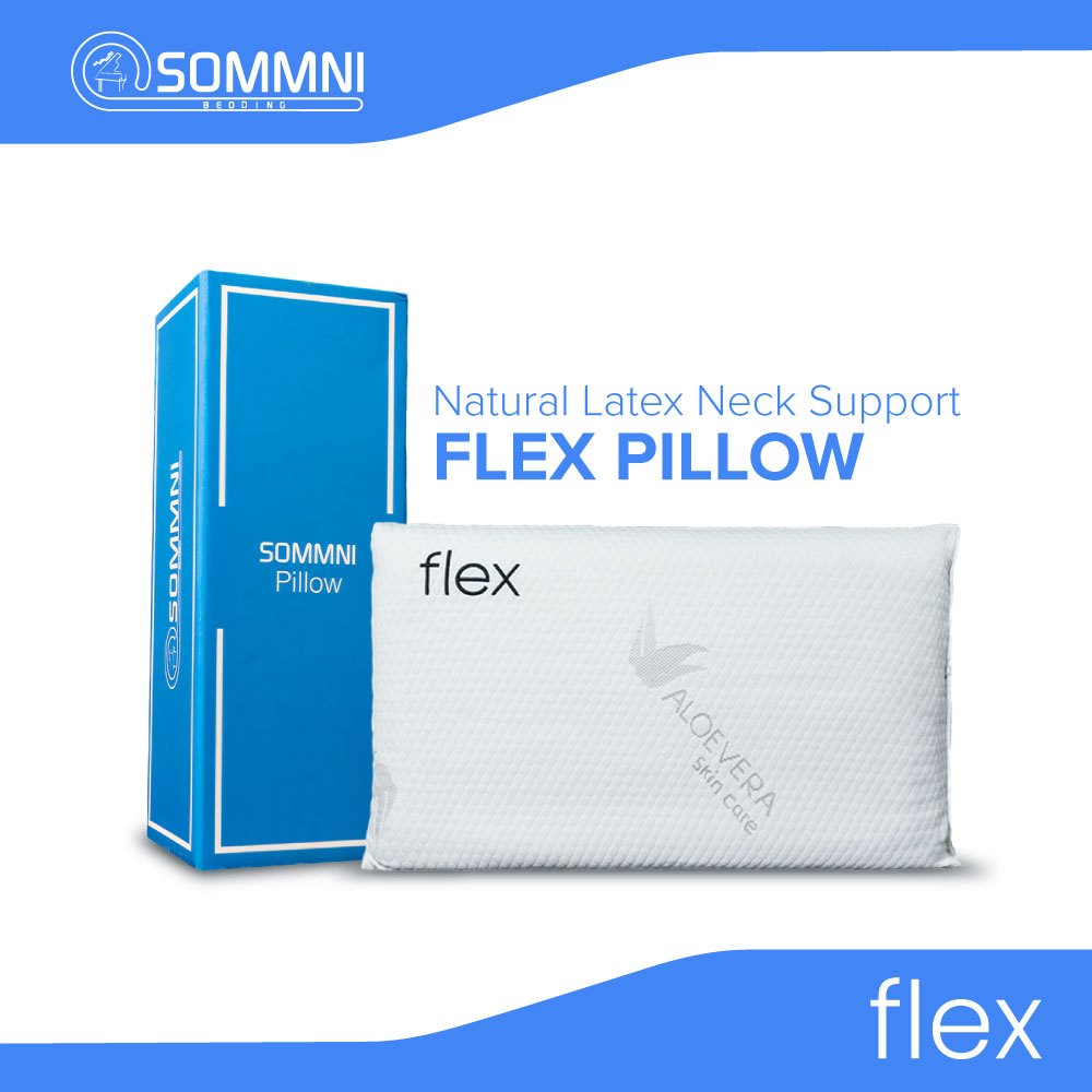 SOMMNI Natural Latex Neck Support Flex Pillow [Bantal Getah Asli Dewasa] | Shopee Malaysia
