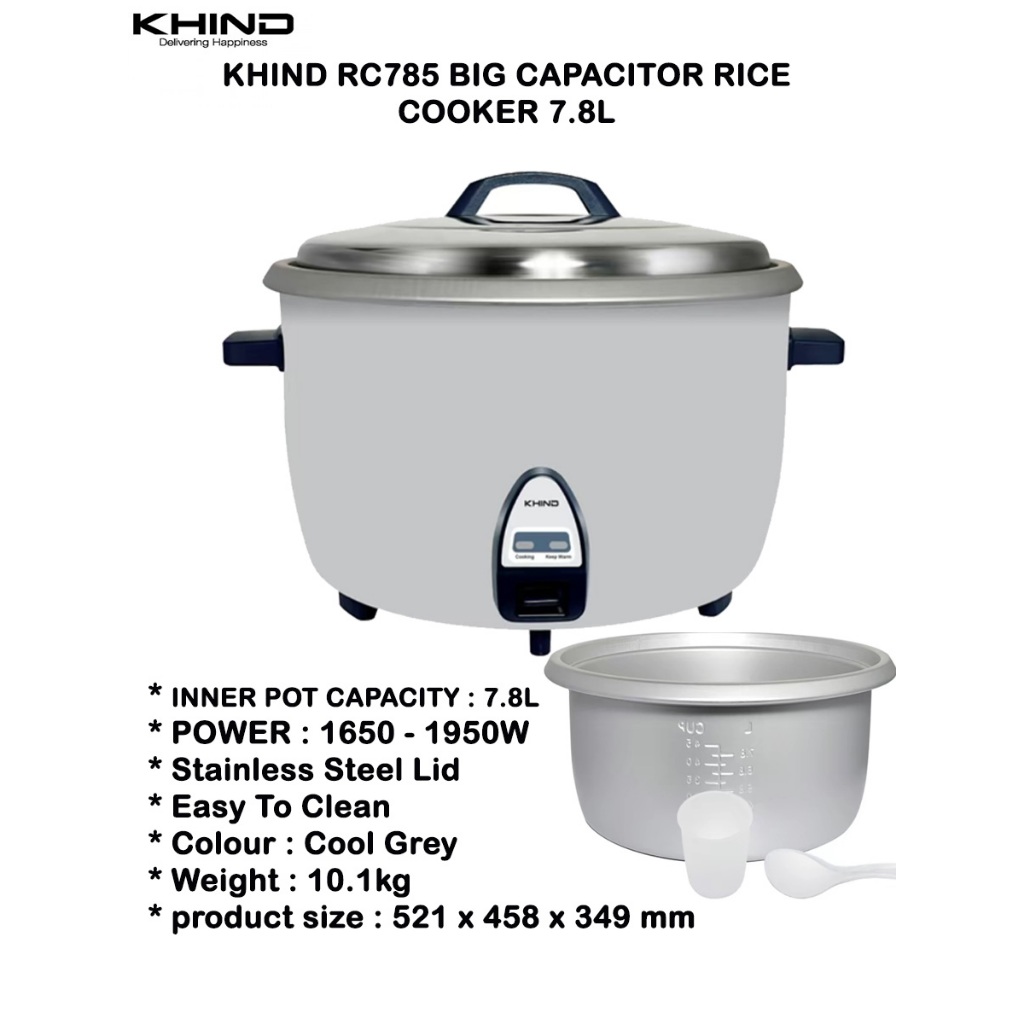 KHIND RC750 Commercial Rice Cooker 7.8Liter | Shopee Malaysia