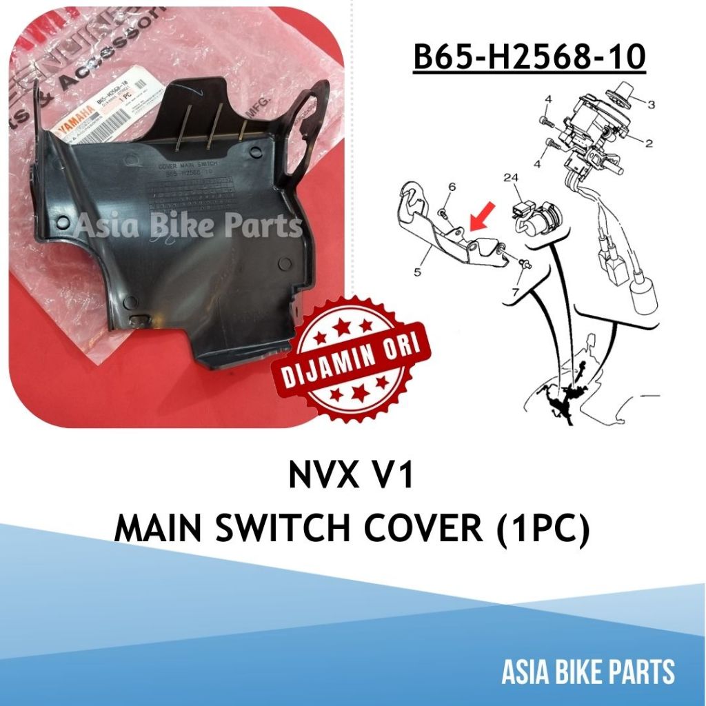 Yamaha Original NVX V1 V2 Main Switch Cover - B65-H2568-10 / BBP-H2568 ...