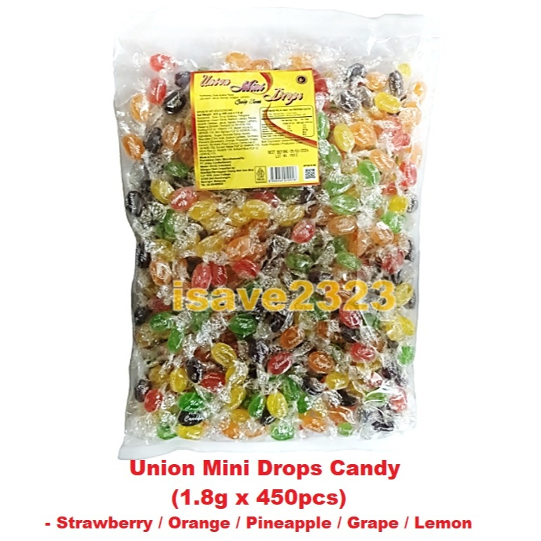 [HALAL] Union Mini Drops Candy (1.8g x 450pcs) - Assorted Flavours ...