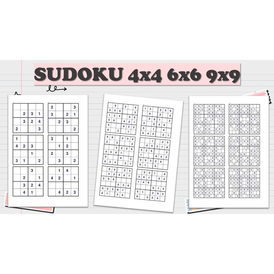 [P369] 138 pages SUDOKU 4x4 6x6 9x9 Worksheet for Pre-school PDF version 电子书 (answer provided ...