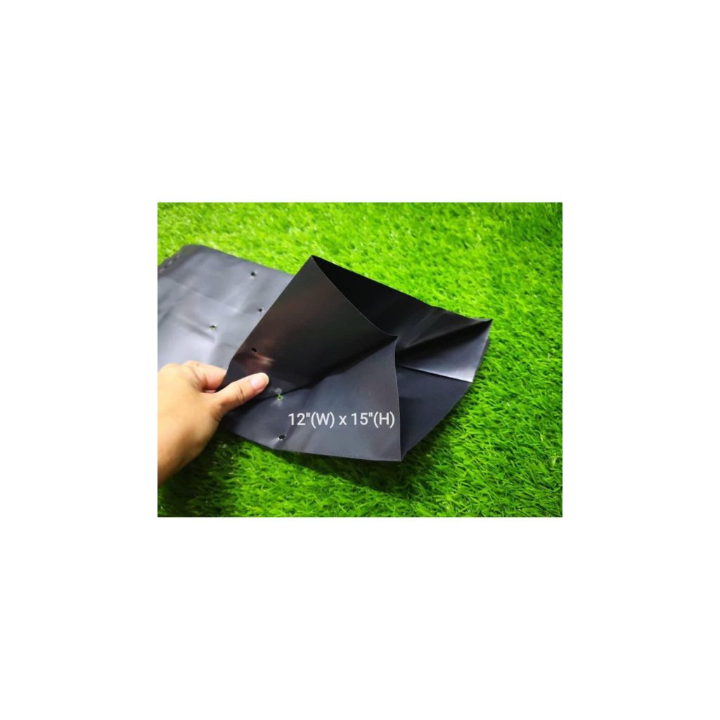 1KG 12x15 Polybag Tebal UV Hitam Polibag Tebal Poly Bag Fertigasi ...