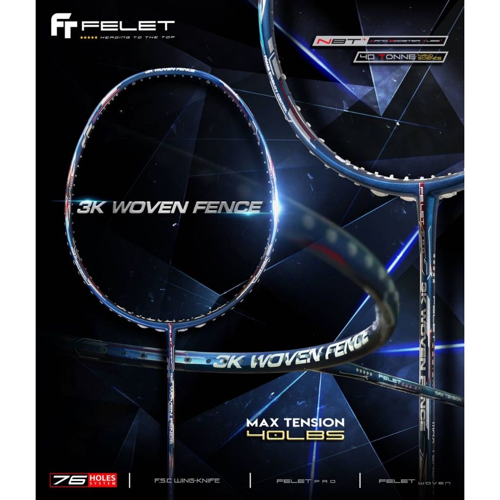 Felet 3K Woven Fence (4U/G1) Badminton Racket Original 100% | Shopee ...