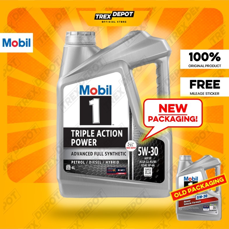 Mobil 1 Triple Action Power Advanced Full Synthetic Engine Oil 5W30 (4L ...