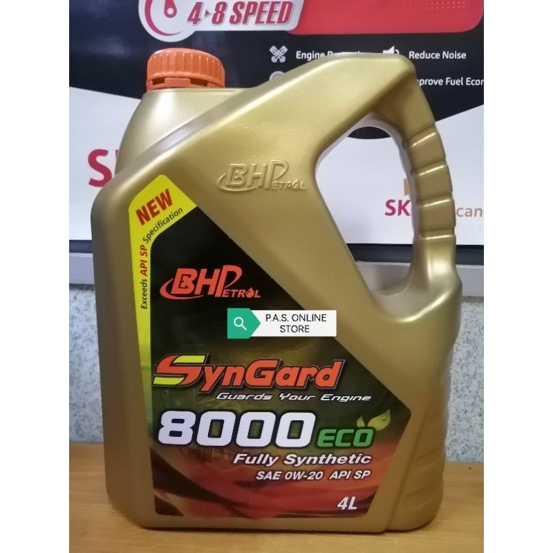 BHPetrol SynGard 8000 ECO SAE 0W-20 4L FULLY SYNTHETIC | Shopee Malaysia