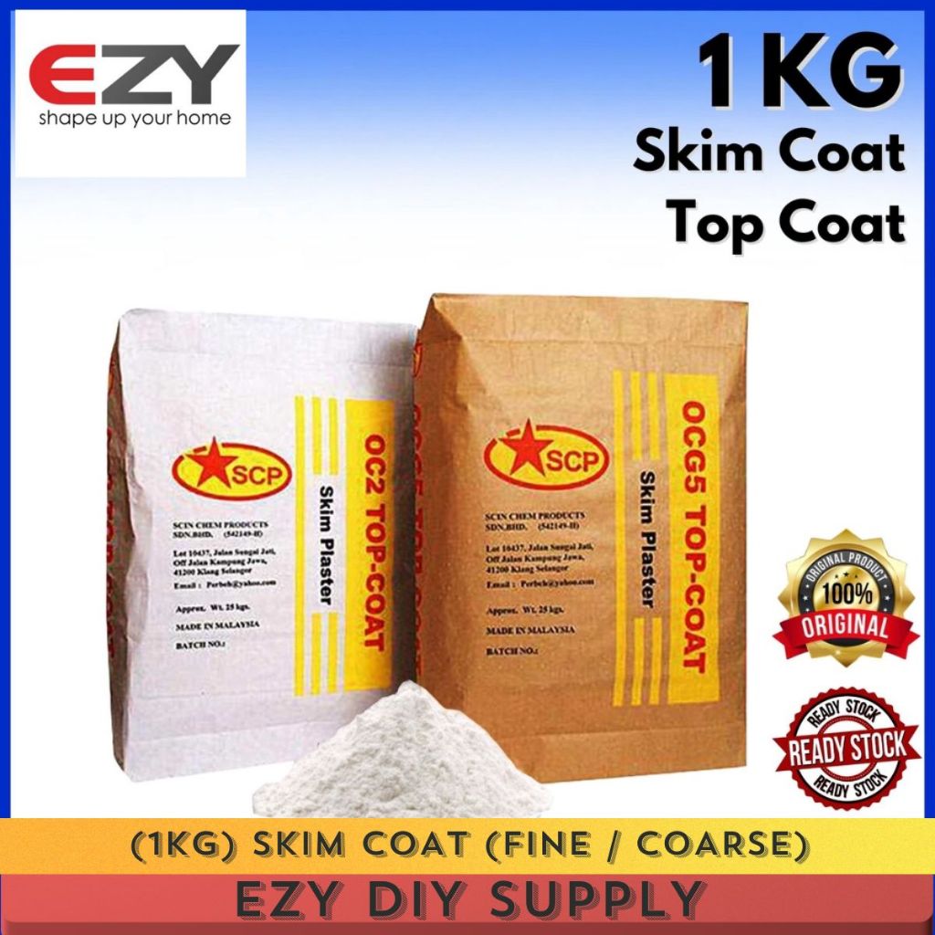 (1KG/5KG) CEMENT BASE/FINE COAT SKIM PLASTER/ SIMEN SKIM PLASTER KASAR ...