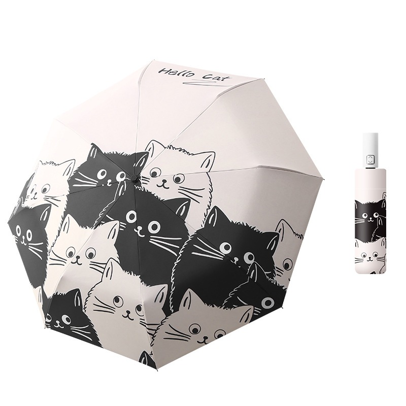 Wenz 8 bones Portable Cute Black Cat Umbrellas UPF50 | Shopee Malaysia