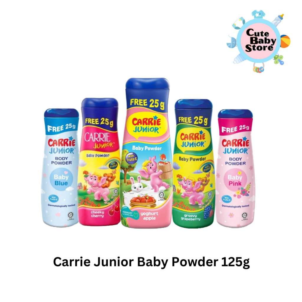 Carrie Junior Baby Powder 125g (Cheeky Cherry/Groovy Grapeberry/Yughurt ...