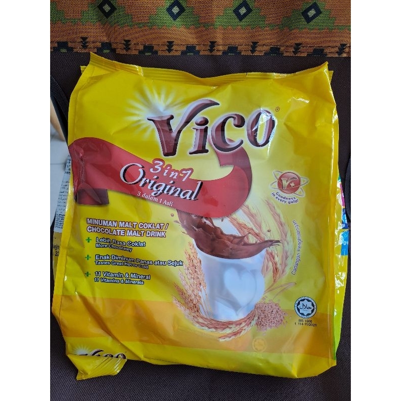 Vico 3 in 1 Chocolate Malt Drink/Minuman Malt Coklat (15×32g) | Shopee ...