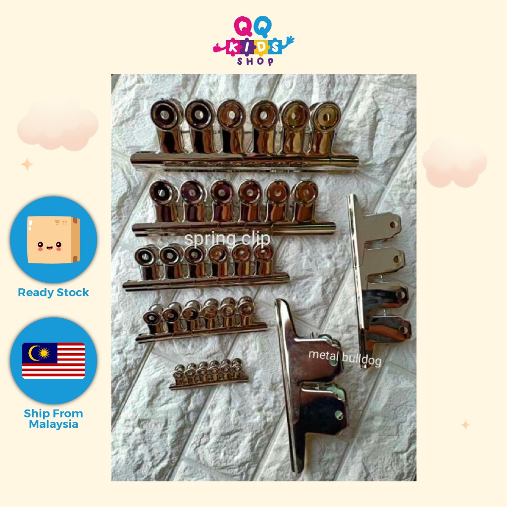 Metal Spring Paper Clip ( Round / Bulldog ) Klip Kertas Office ...