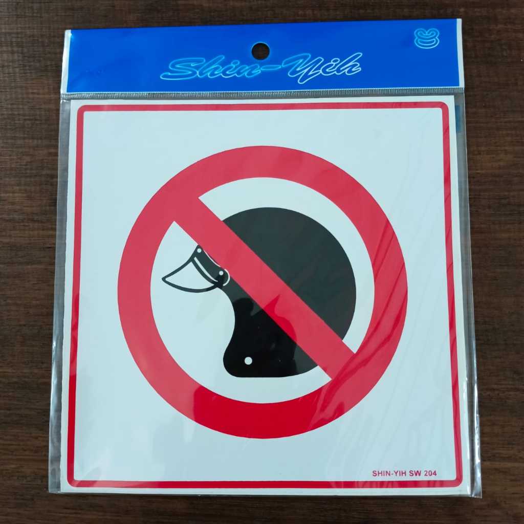 Office Sticker / Sticker Sign Board SW204 No Helmet (8" x 8") | Shopee ...
