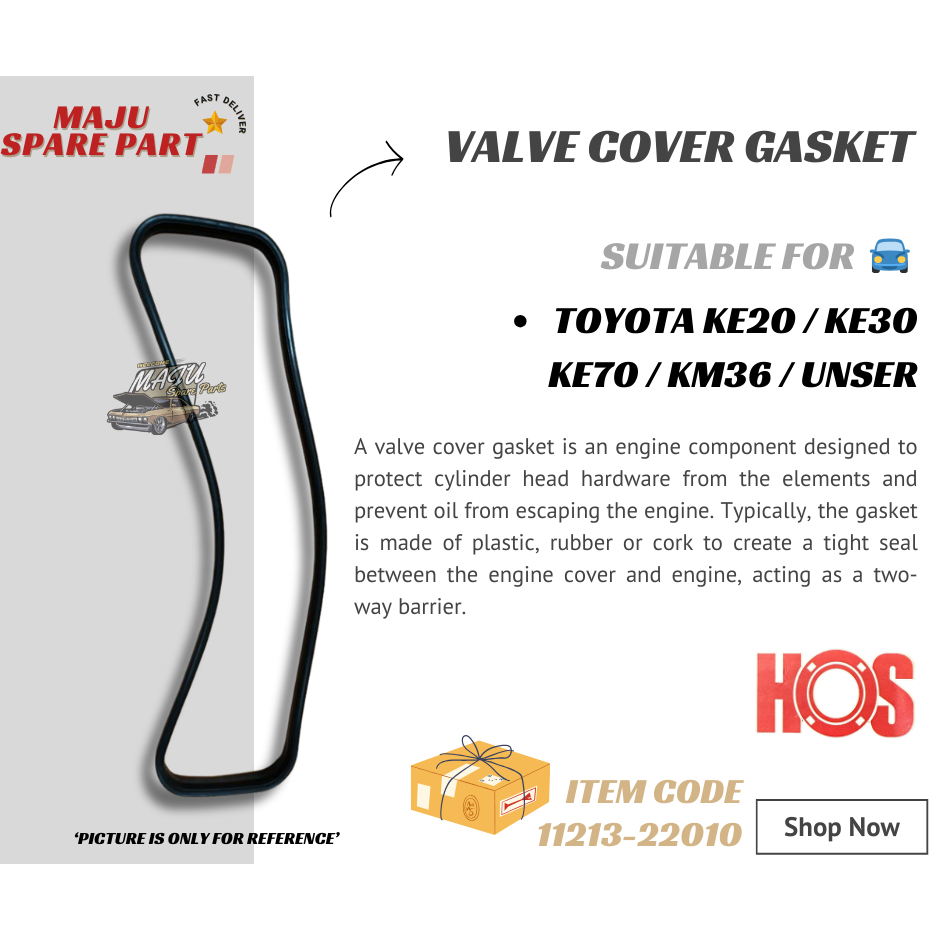 MSP TOYOTA KE20 KE30 KE70 KM36 UNSER VALVE COVER GASKET 11213-22010 ...