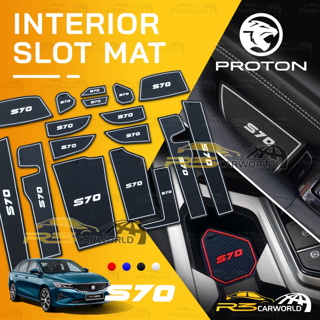[𝐈𝐧𝐭𝐞𝐫𝐢𝐨𝐫 𝐒𝐥𝐨𝐭 𝐌𝐚𝐭] PROTON S70 2024 Non Slip Rubber Pad Decoration Compartment Car Accessories ...