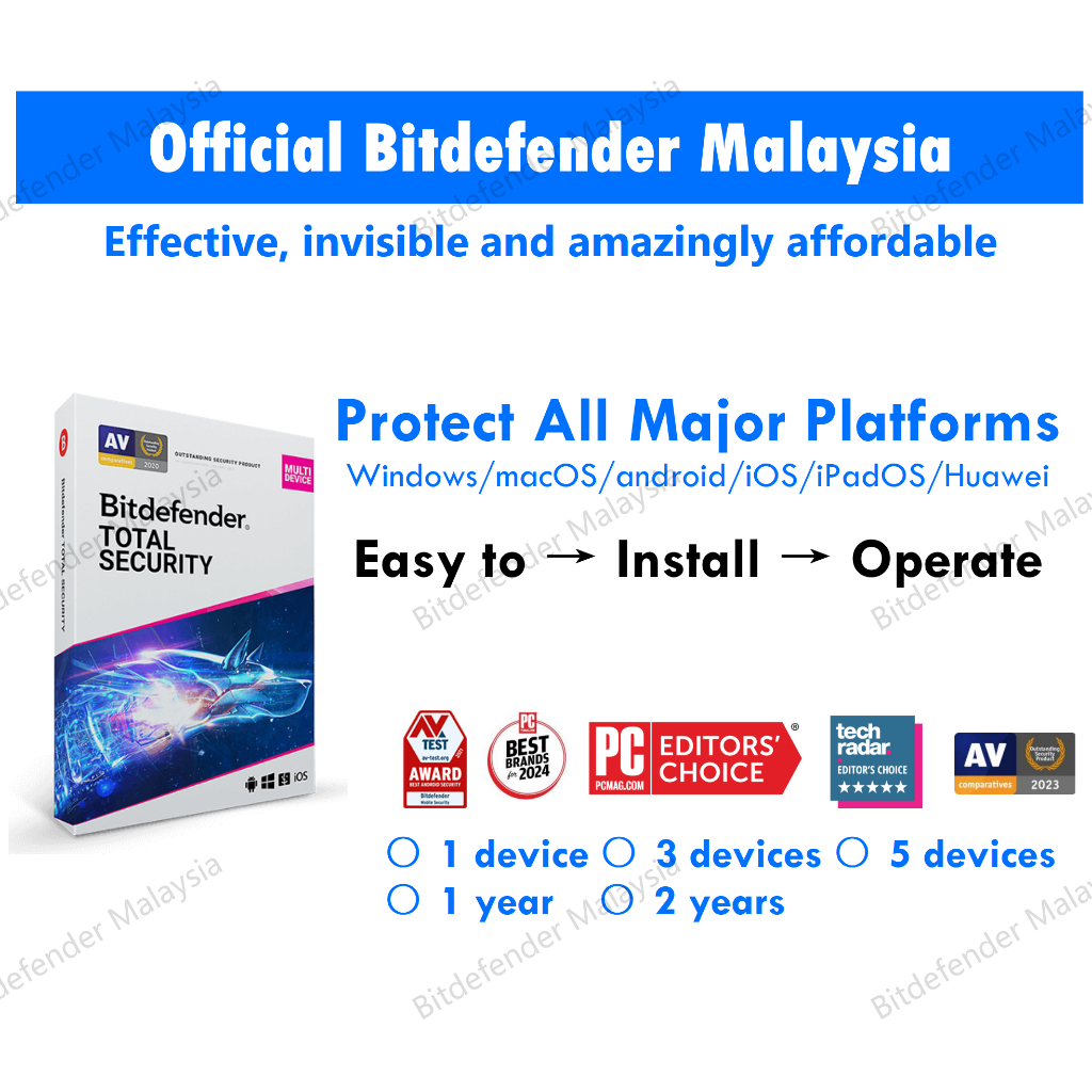 Bitdefender Total security 2025 antivirus for Android Windows Mac iOS ...