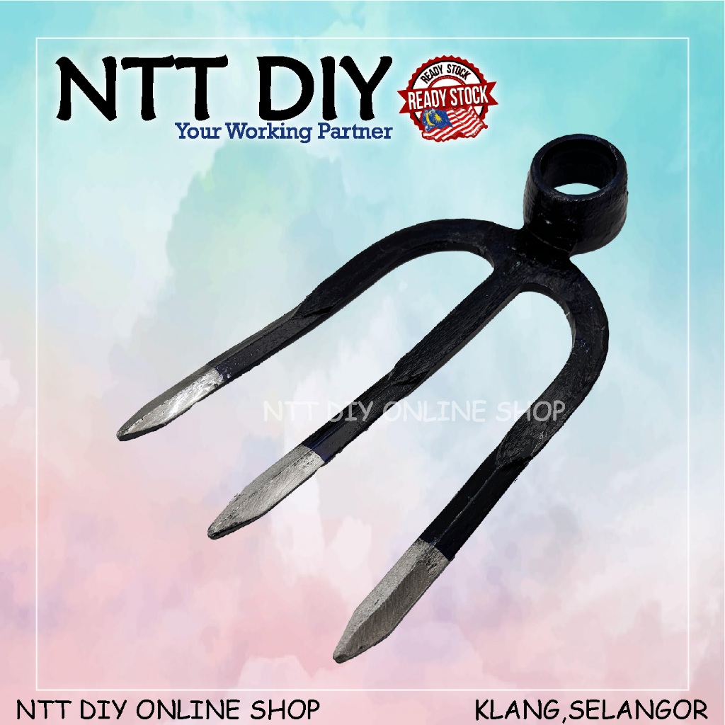 NTT DIY Heavy Duty 3 Tooth Steel Fork Head only [ Ready Stock ...
