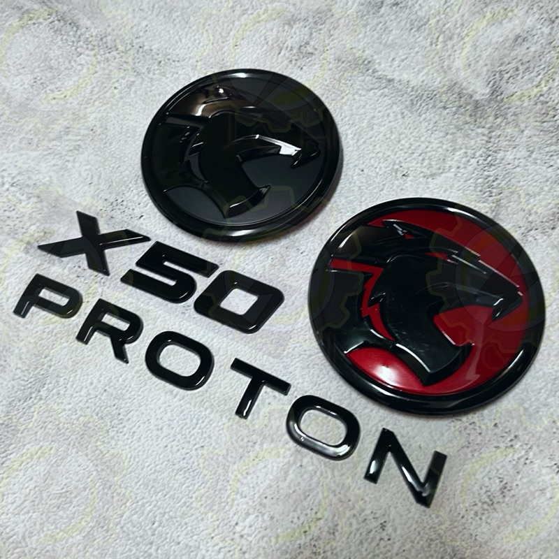 🎉SET FOR 3 ITEM🎉 PROTON X50 GLOSSY BLACK SERIES SET EMBLEM / BADGE ...