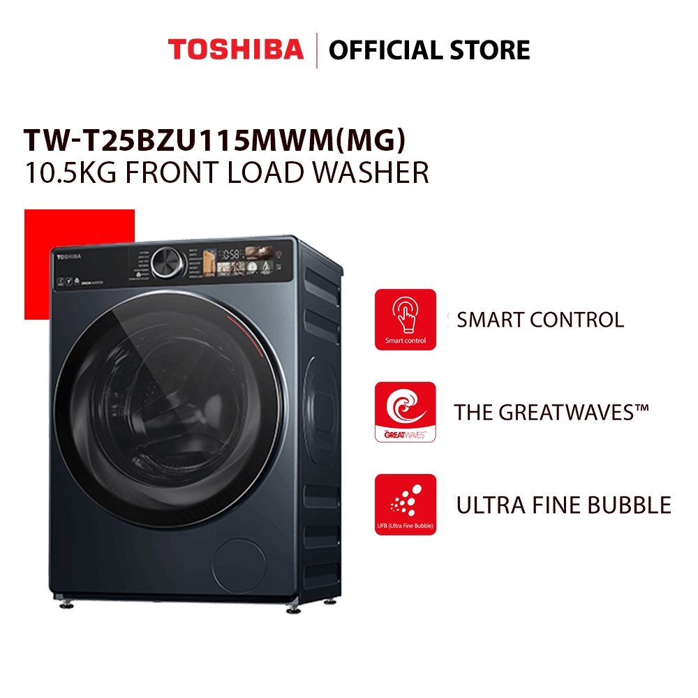 Toshiba Front Load Washing Machine - Morandi Gray (10.5kg) TW-T21BU115UWM(MG) | Shopee Malaysia