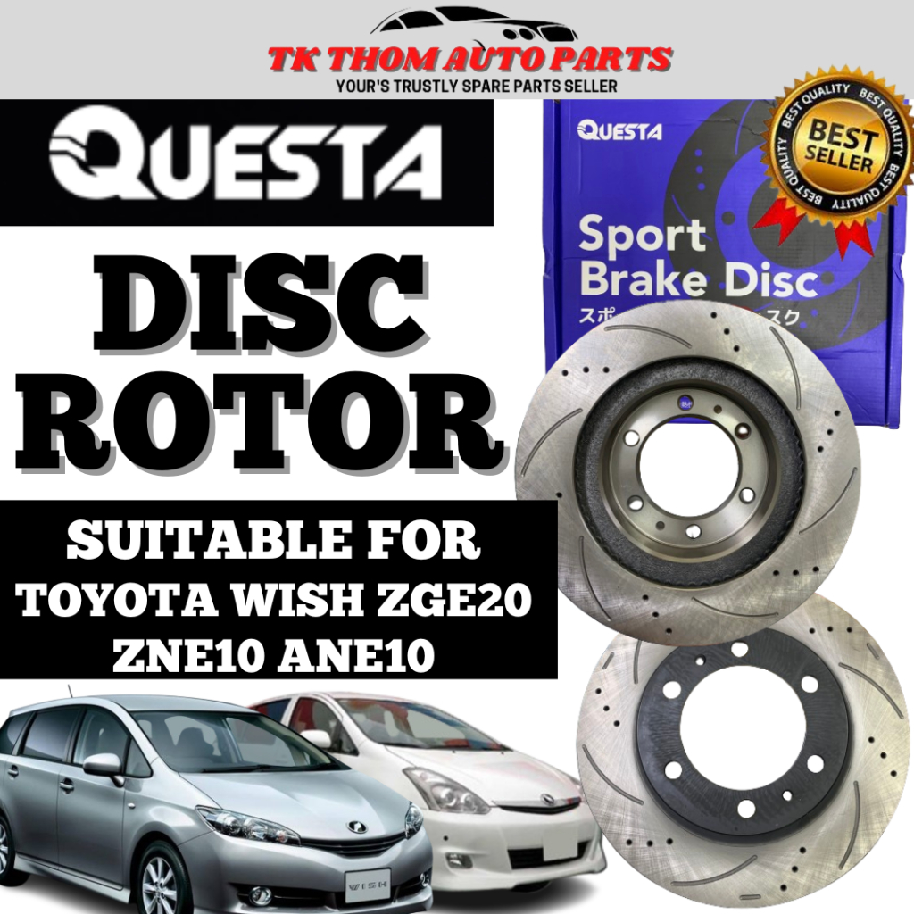 QUESTA DISC ROTOR DEPAN FRONT TOYOTA WISH ZGE20 ZNE10 ANE10 ( 1 SET ...