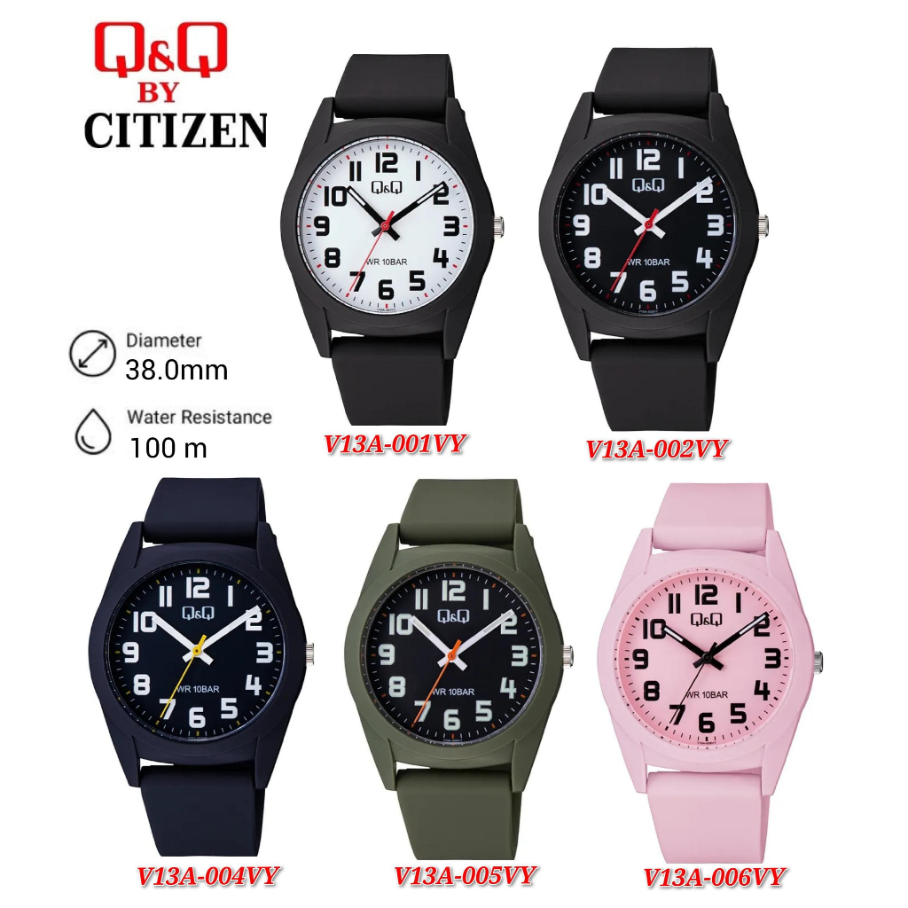 Q&Q Japan by Citizen Unisex Resin Analogue Watch V13A | Shopee Malaysia