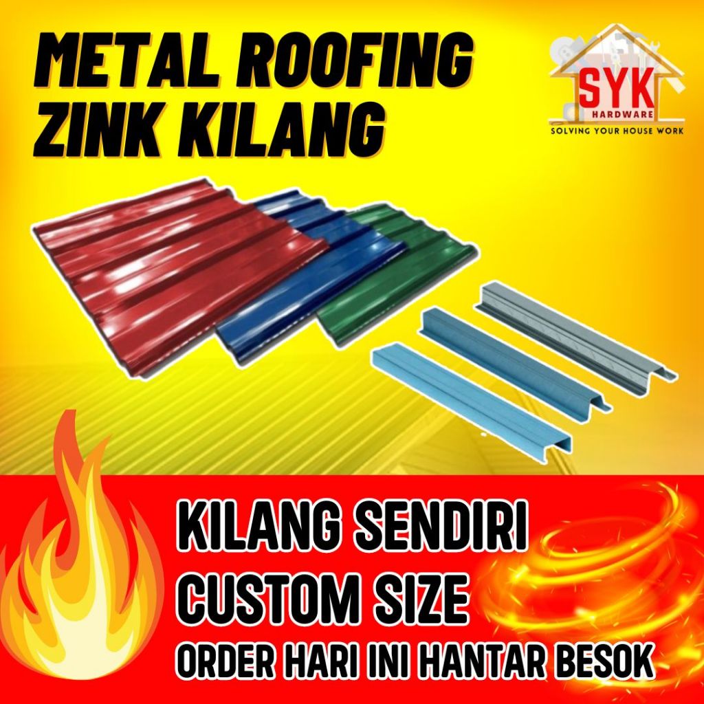 SYK Zink Atap Zink Kilang Aluminium Murah C Chanel Besi Biru Bumbung ...
