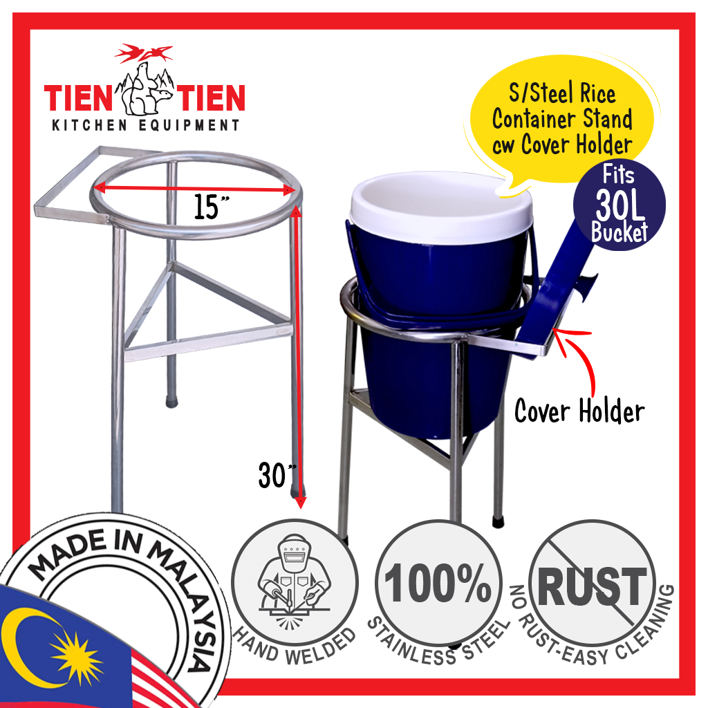 TIEN TIEN S/Steel SS304 Rice Container Stand Bocong Nasi/Nasi Periuk ...