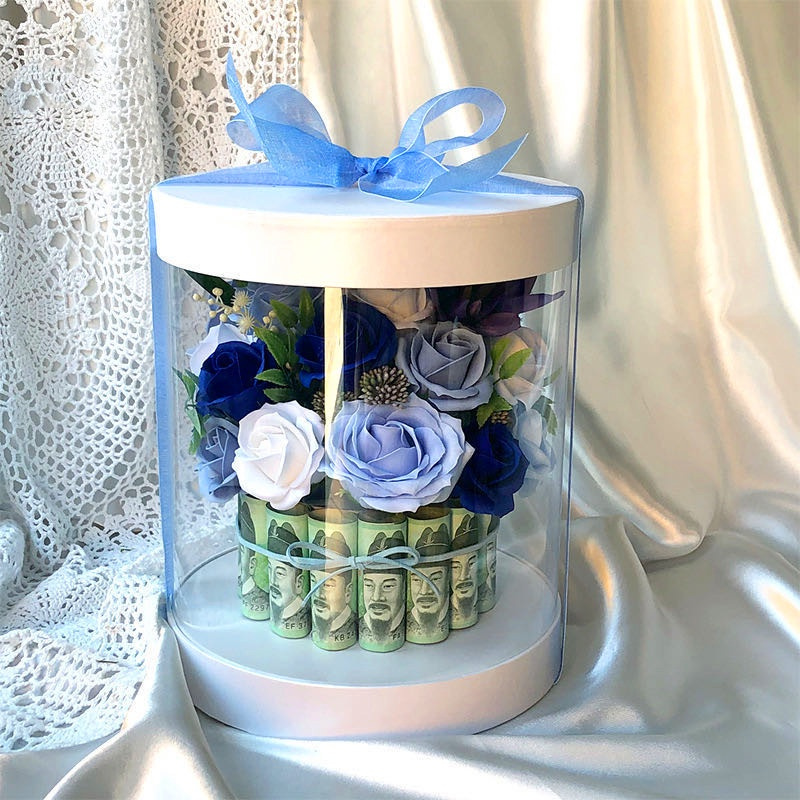 PVC Transparent Cylinder Gift Box Flower Box Round Shape Box Premium ...