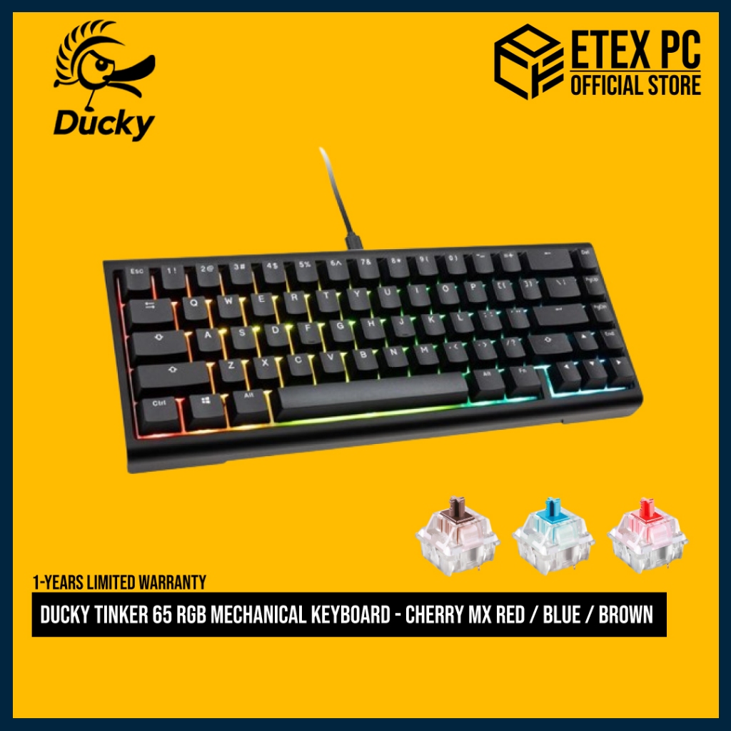 Ducky ProjectD Tinker 65 RGB Mechanical Keyboard - Cherry MX Red / Blue ...