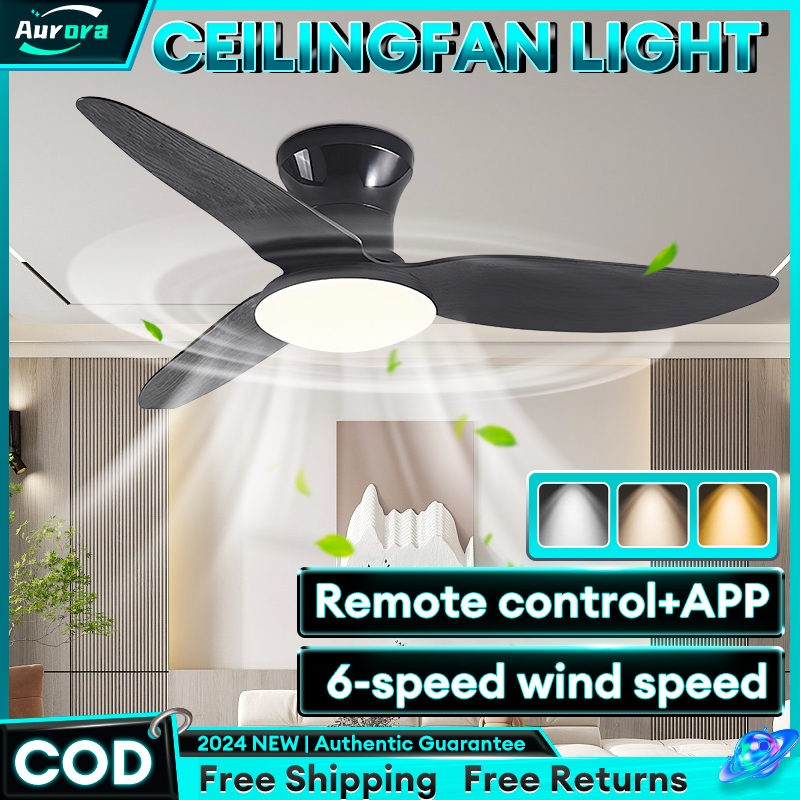 Ceiling Fan Kipas Siling With Light Cooling Fan 6 Speed Nordic Ceiling ...