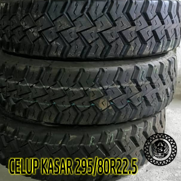CELUP KASAR BERSIRIM 295/80R22.5 TAYAR CELUP BUNGA KASAR LORI BERAT ...