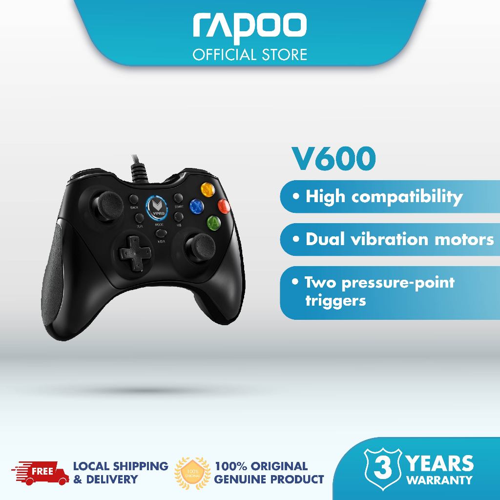 Rapoo Wired Gamepad V600 | Shopee Malaysia