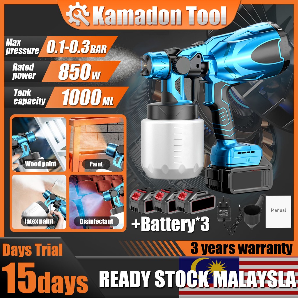 Cordless Electric Spray Gun 850W 1000ml Portable Paint Sprayer ...