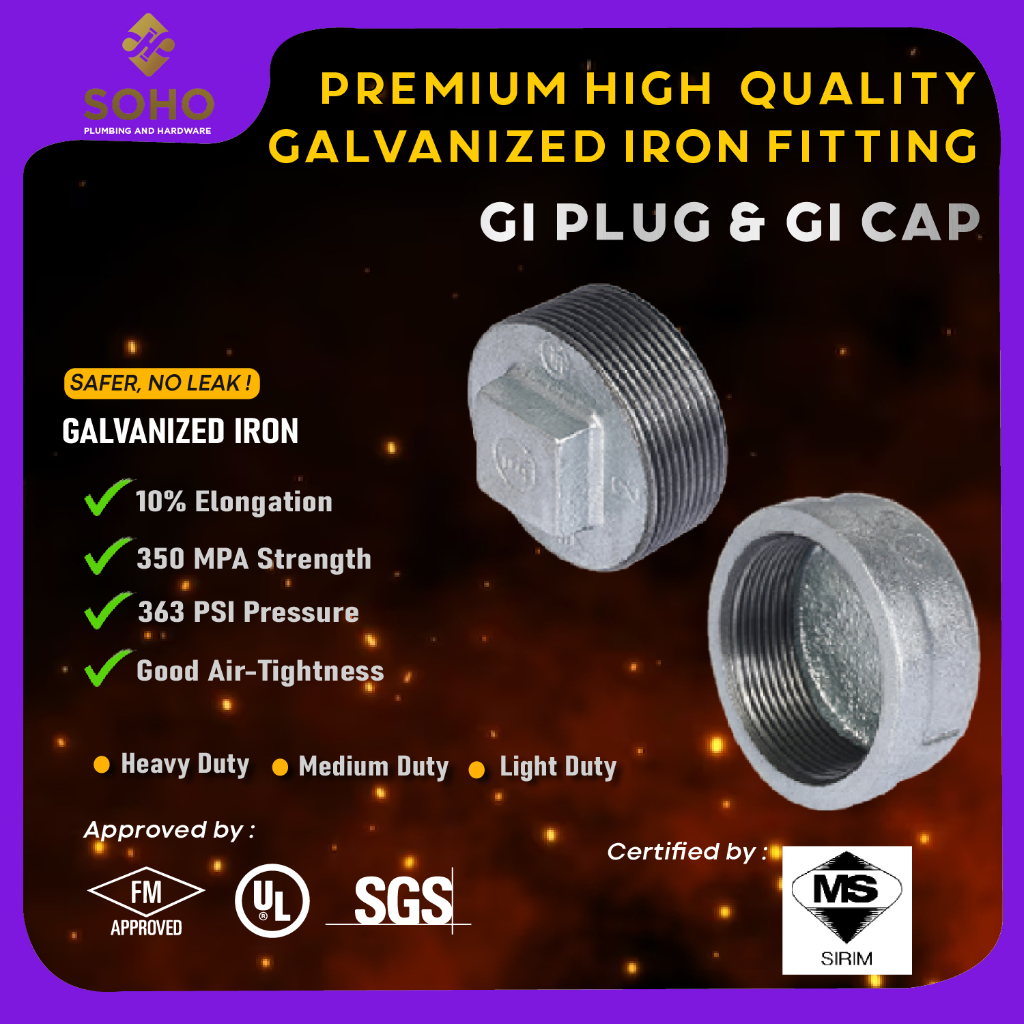 LOJI Gi Plug Gi Cap Water Pipe Elbow Socket Stainless Steel Valve ...