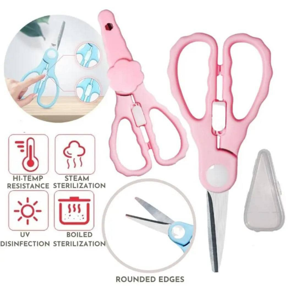 Baby Food Scissor with Case (Pink) | Shopee Malaysia