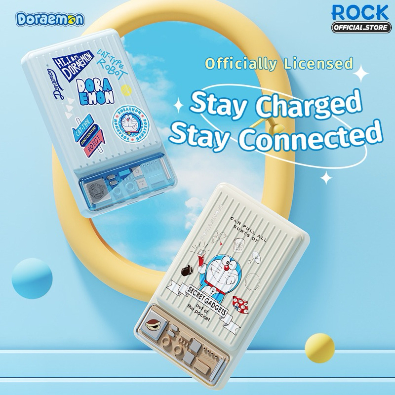 ROCK Doraemon P92 PD Travel Series Power Bank with Cables 20W 10000mAh ...