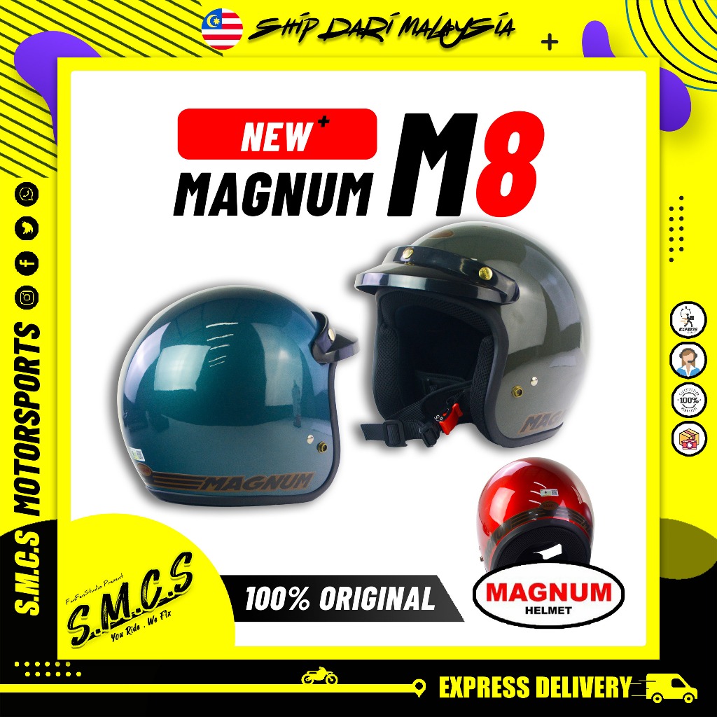 MAGNUM Helmet M8 NEW (100% Original) Sirim Certified Topi Keledar ...