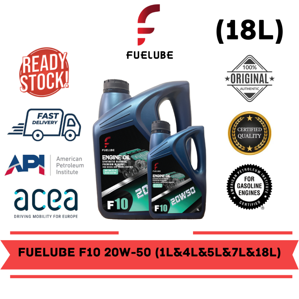 Fuelube F10 20W-50 - Premium Mineral Engine Oil (1L&4L&5L&7L&18L ...