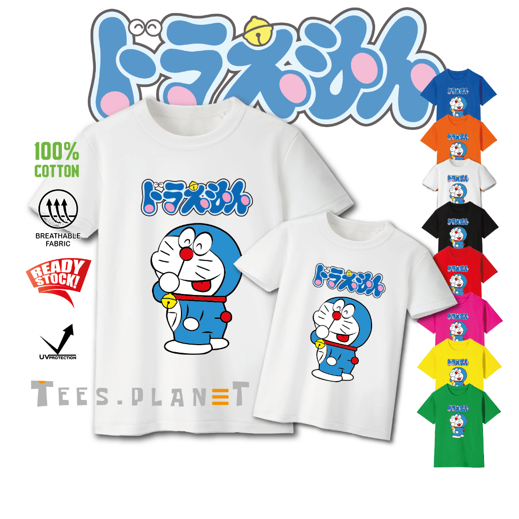 Doraemon 100% Cotton Shirt Adult & Kids Baju Family Birthday Set ...