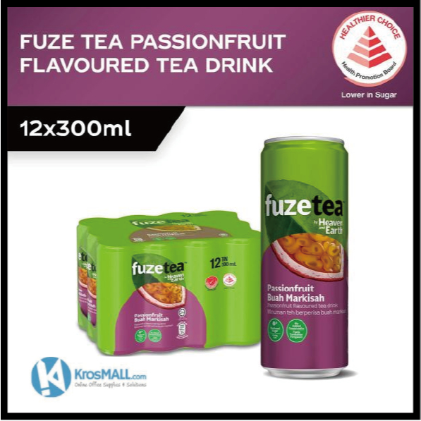 Fuze Tea by Heaven and Earth Ice Passion Fruit Tea Cans 12 x 300ml ...