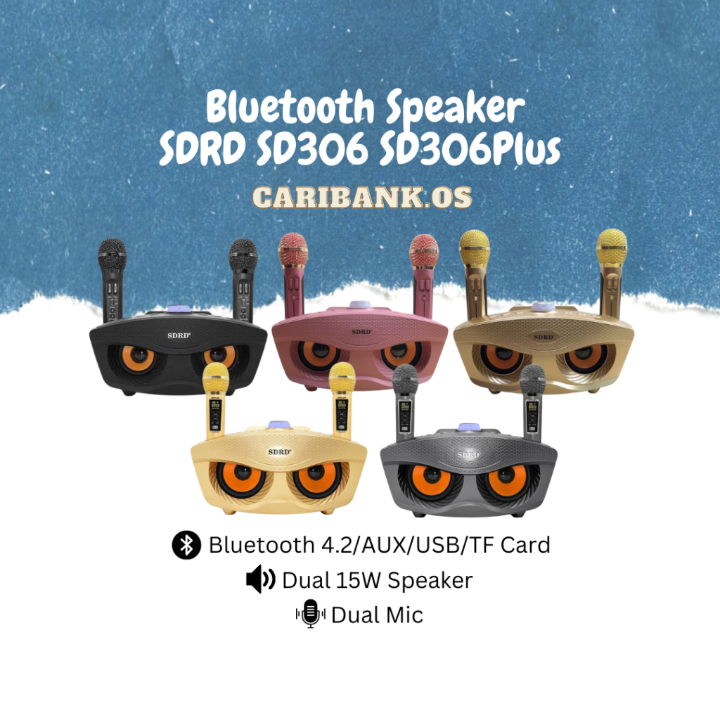 KTV Portable SDRD SD306 / SDRD SD 306 plus Wireless Dual Microphone Mic ...
