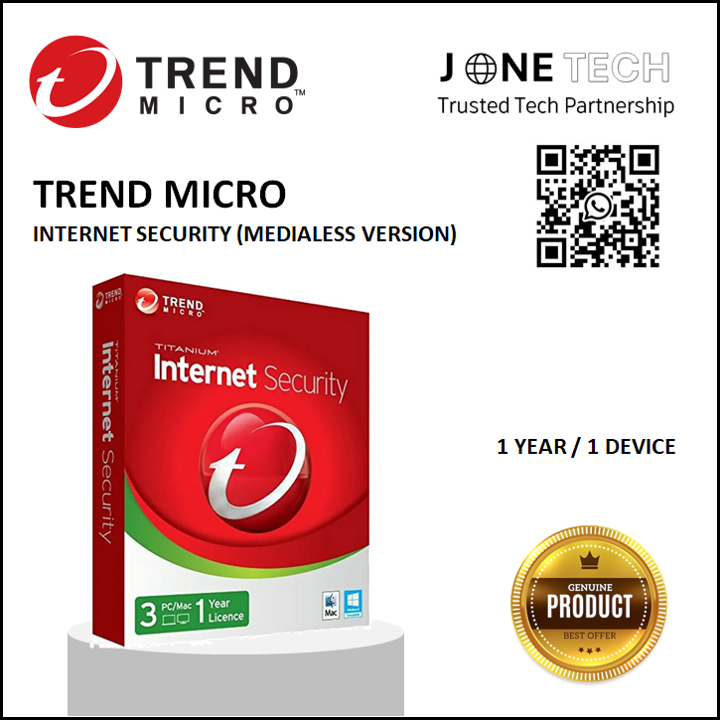 TREND MICRO INTERNET SECURITY 1 DEVICE - 1 YEAR / 3 YEAR SUBSCRIPTION ...