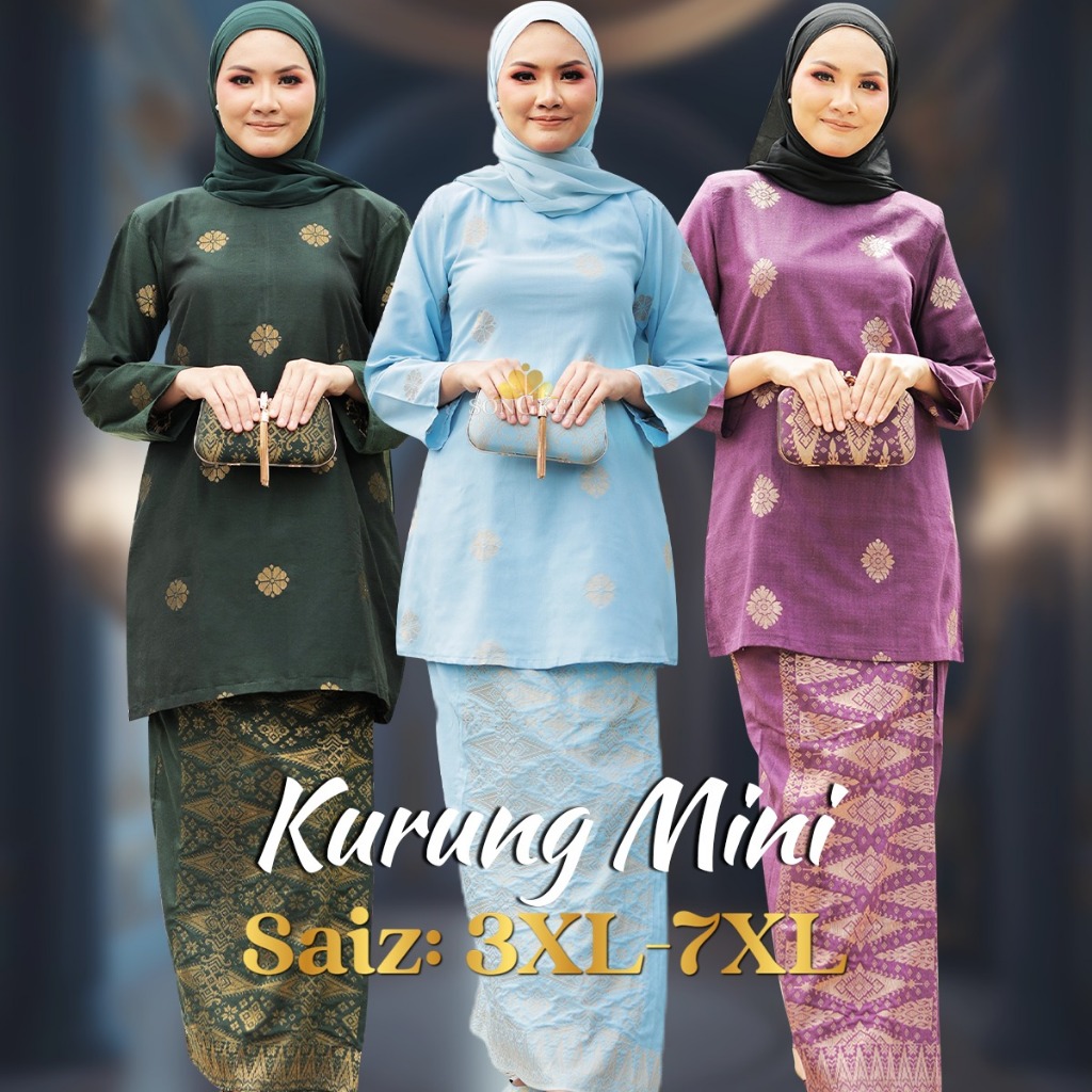 (3XL-7XL) Baju Kurung Mini| baju Songket | baju Sulam| songket baju ...